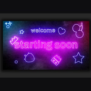 Animated Neon Twitch Screens | Stream Screens | Starting Soon, BRB ...