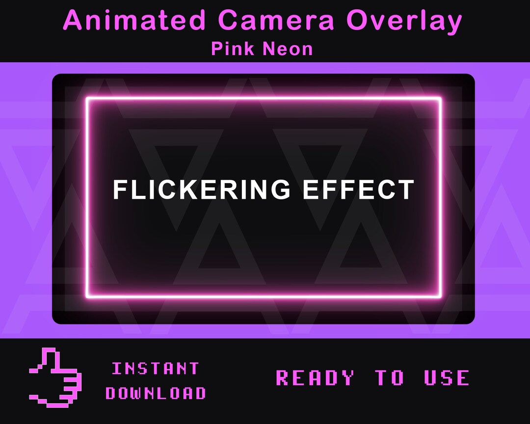 Twitch Animated Camera Overlay | Pink Neon Webcam Border With ...