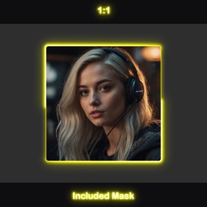 Animated Neon Yellow Webcam Overlays | Twitch Webcam Borders, Webcam ...
