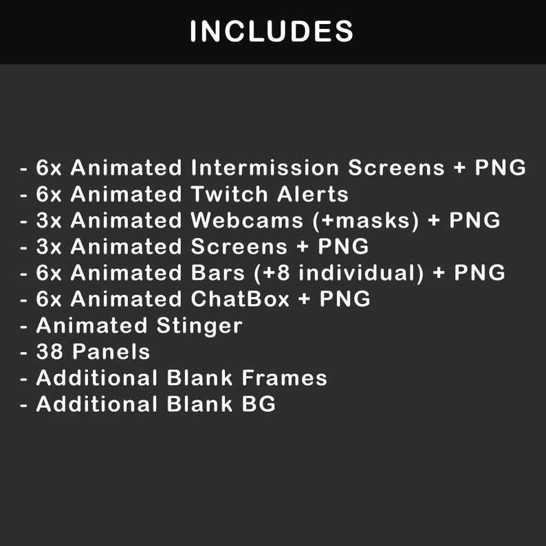 Animated Twitch Overlay Package, Minimalist Stream OBS Overlay for ...