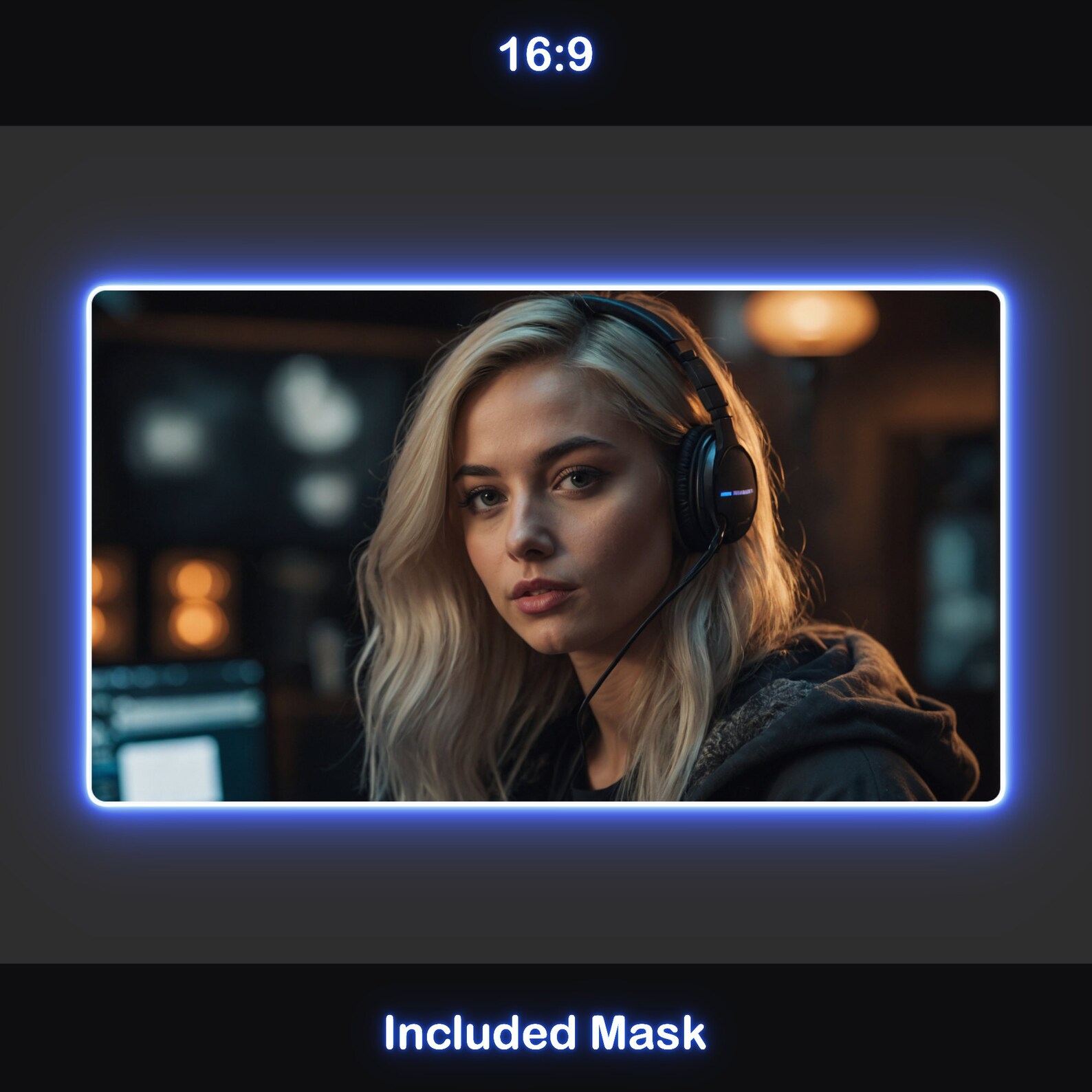 Animated Webcam Overlays in Neon Blue With Flicker Effect Twitch Webcam ...