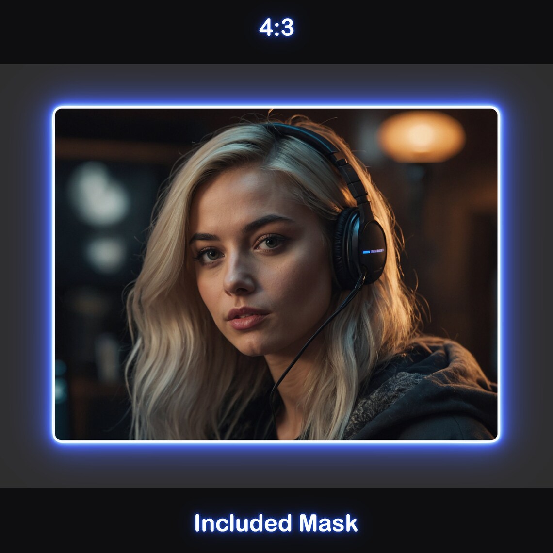 Animated Webcam Overlays in Neon Blue With Flicker Effect Twitch Webcam ...