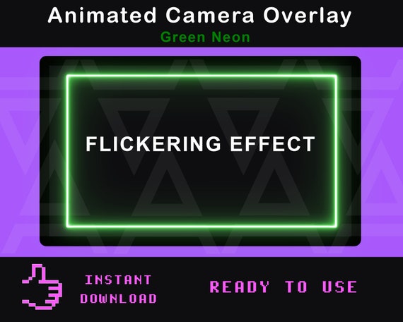 Green Neon Webcam border with flickering effect Twitch Animated Camera ...