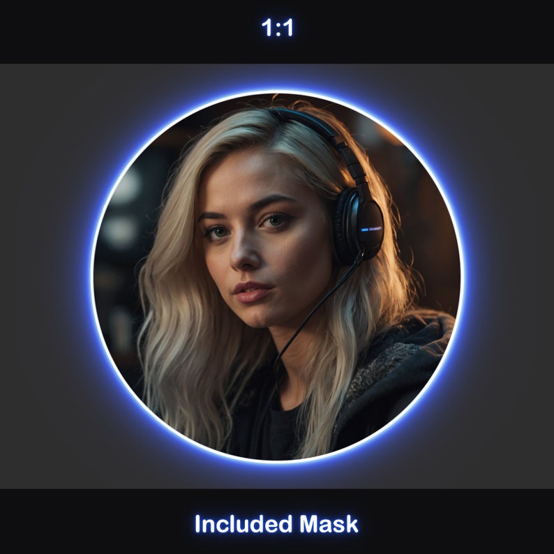 Animated Webcam Overlays in Neon Blue With Flicker Effect Twitch Webcam ...