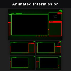 Animated Retro Twitch Overlay, Stream Package, Green & Red Computer ...