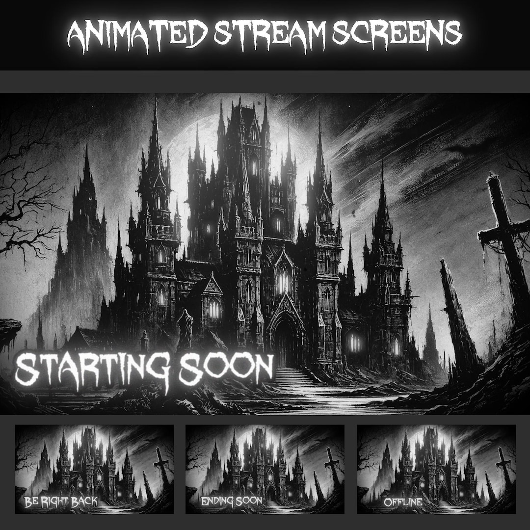 Animated Background Stream Starting Soon, Goth Twitch Overlay, Horror ...