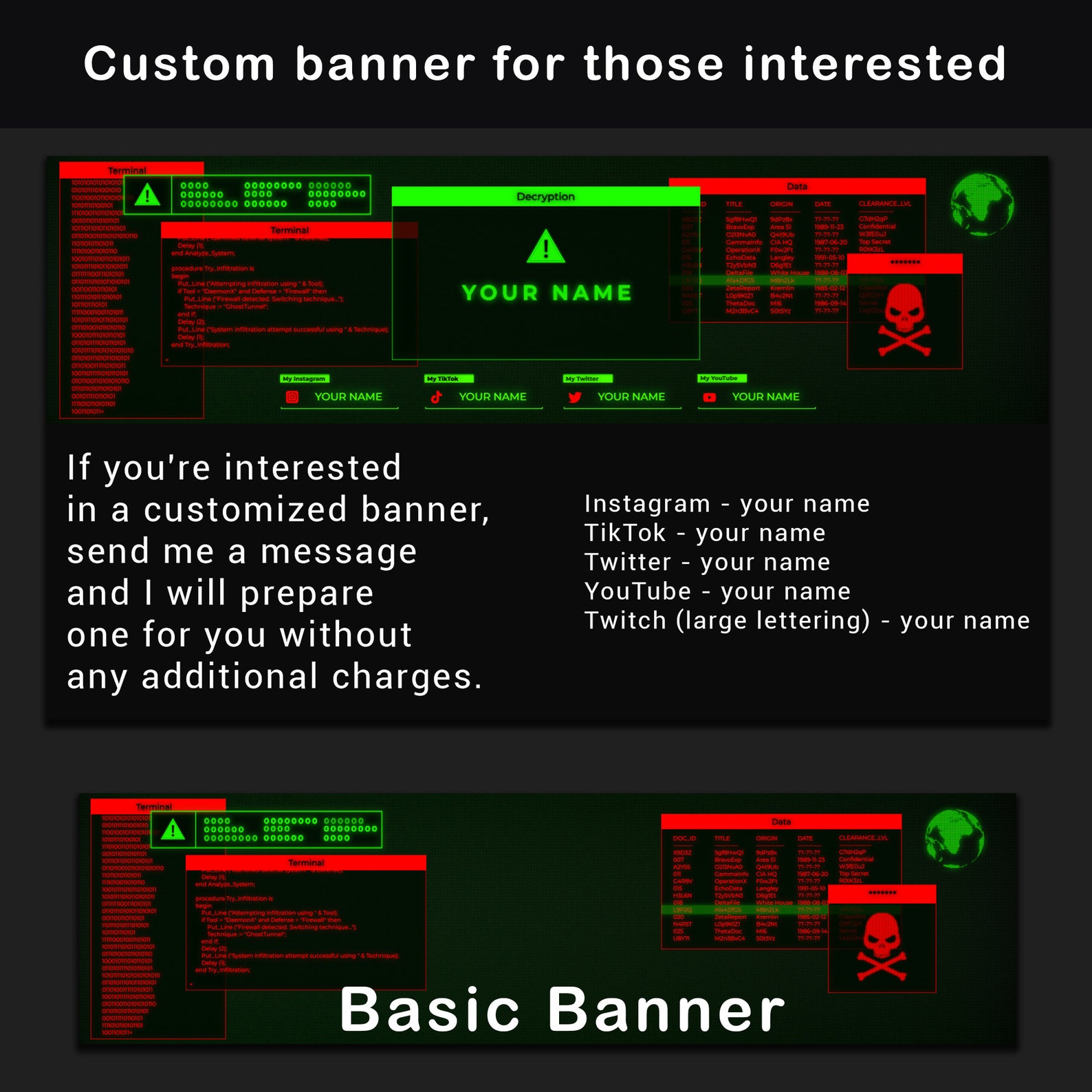 Animated Retro Twitch Overlay, Stream Package, Green & Red Computer ...