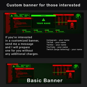 Animated Retro Twitch Overlay, Stream Package, Green & Red Computer ...