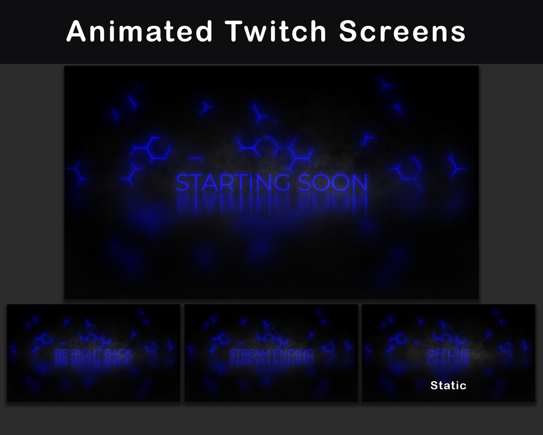 Animated Twitch Screens | Stream Screens | Starting Soon, BRB, Ending ...