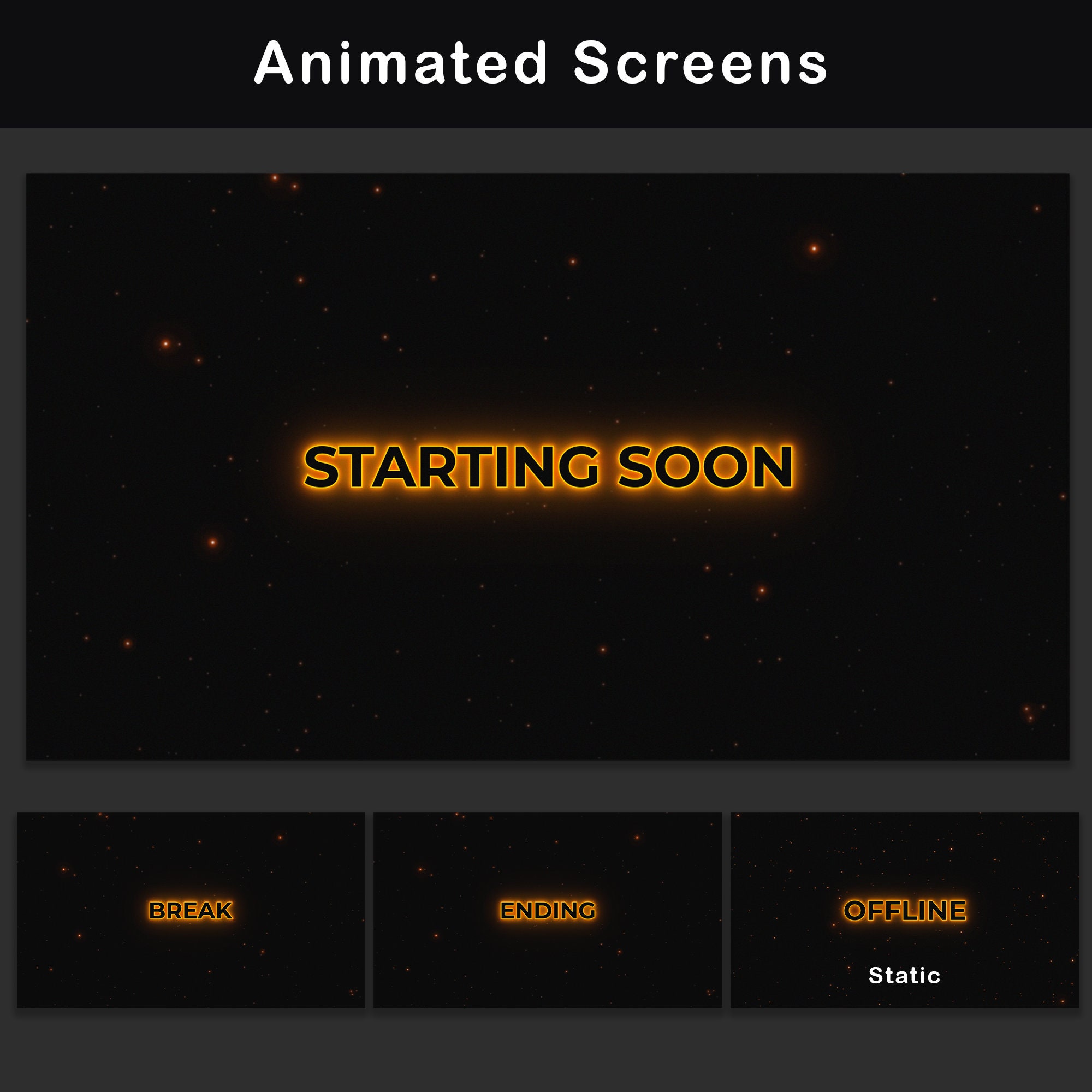 Animated Twitch Overlay Package, Minimalist Stream OBS Overlay for ...