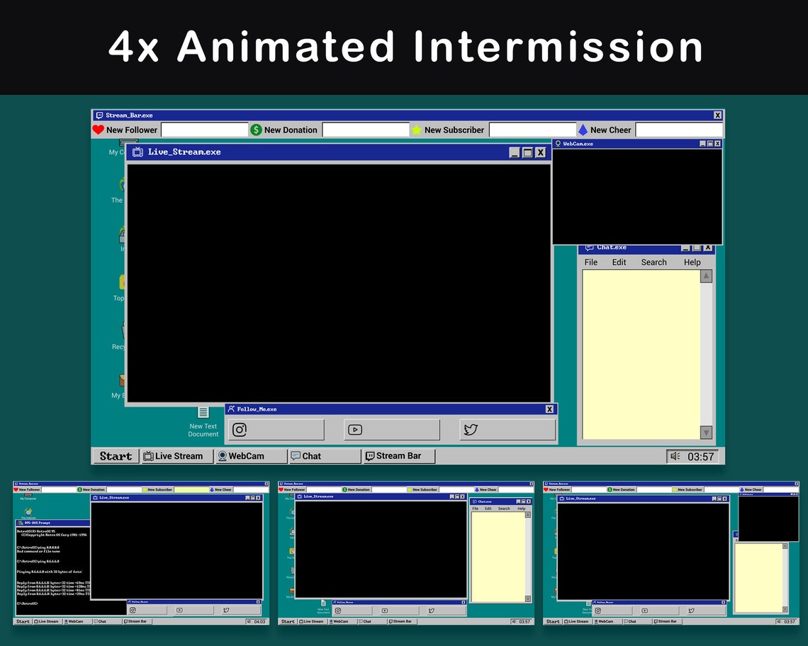 Twitch Overlay Retro Package Animated Stream Overlay Package - Etsy