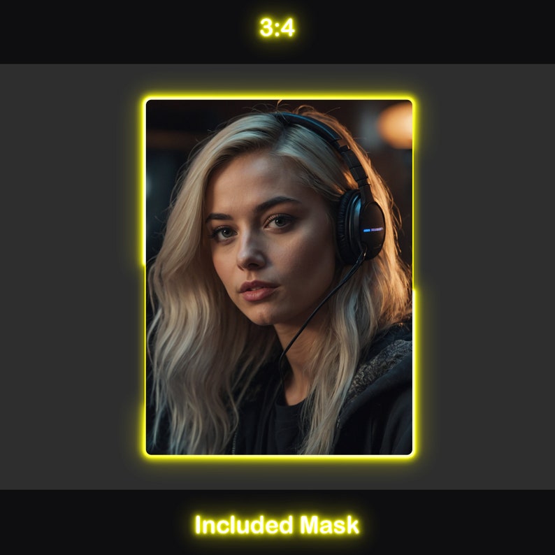 Animated Neon Yellow Webcam Overlays | Twitch Webcam Borders, Webcam ...