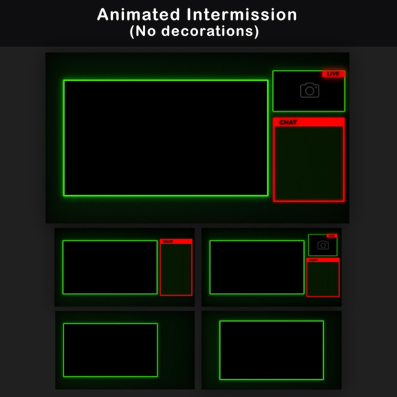 Animated Retro Twitch Overlay, Stream Package, Green & Red Computer ...