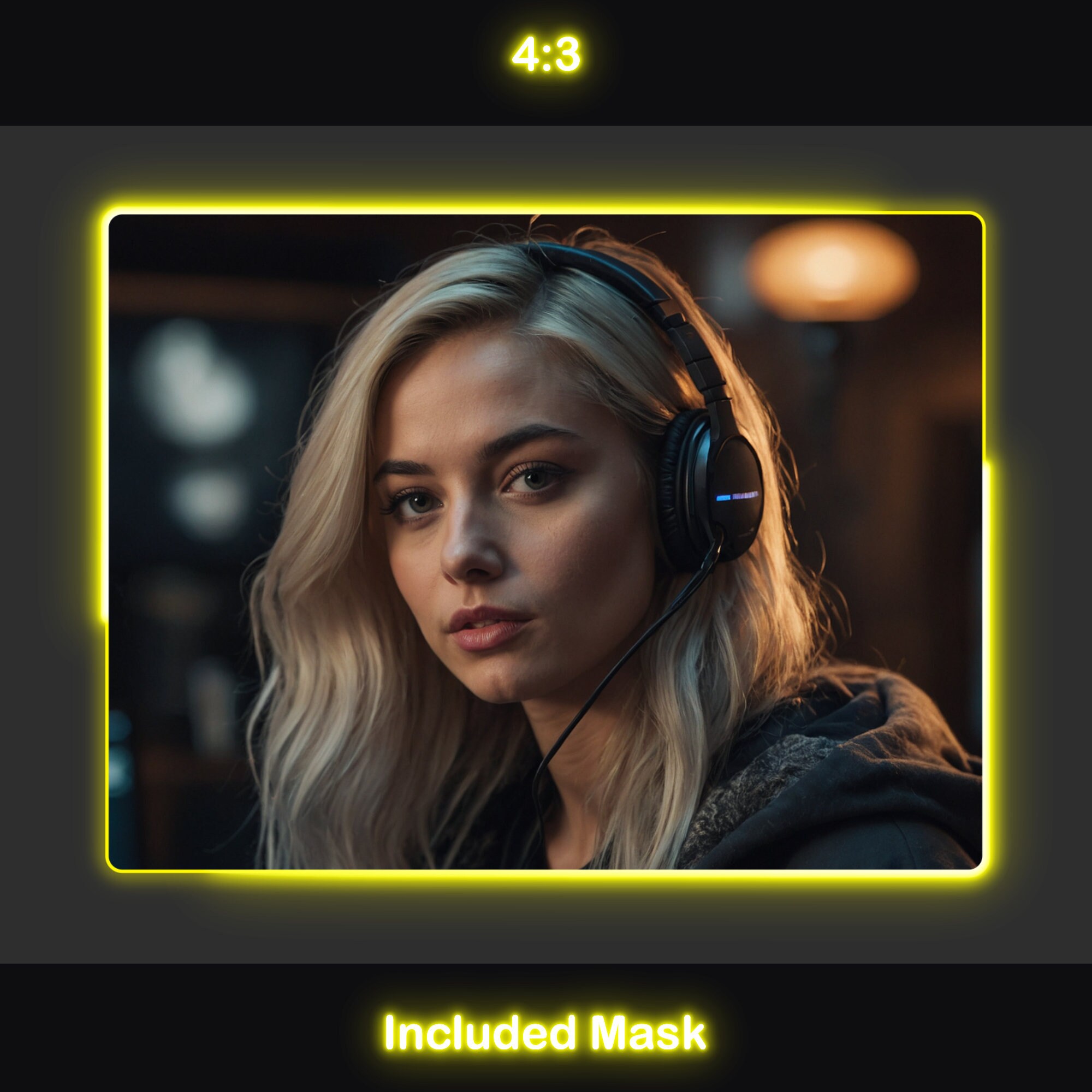 Animated Neon Yellow Webcam Overlays | Twitch Webcam Borders, Webcam ...