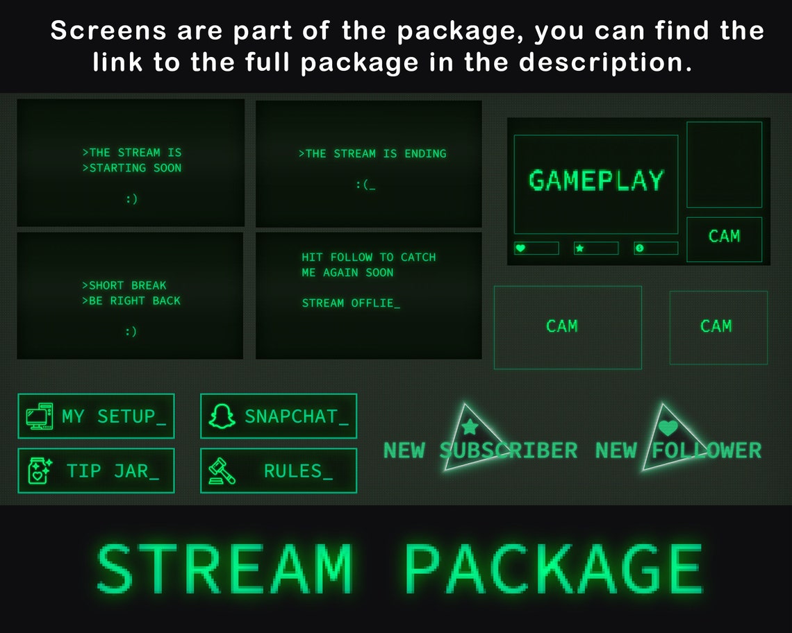 Animated Retro Twitch Screens Stream Screens Starting Soon, BRB, Ending ...