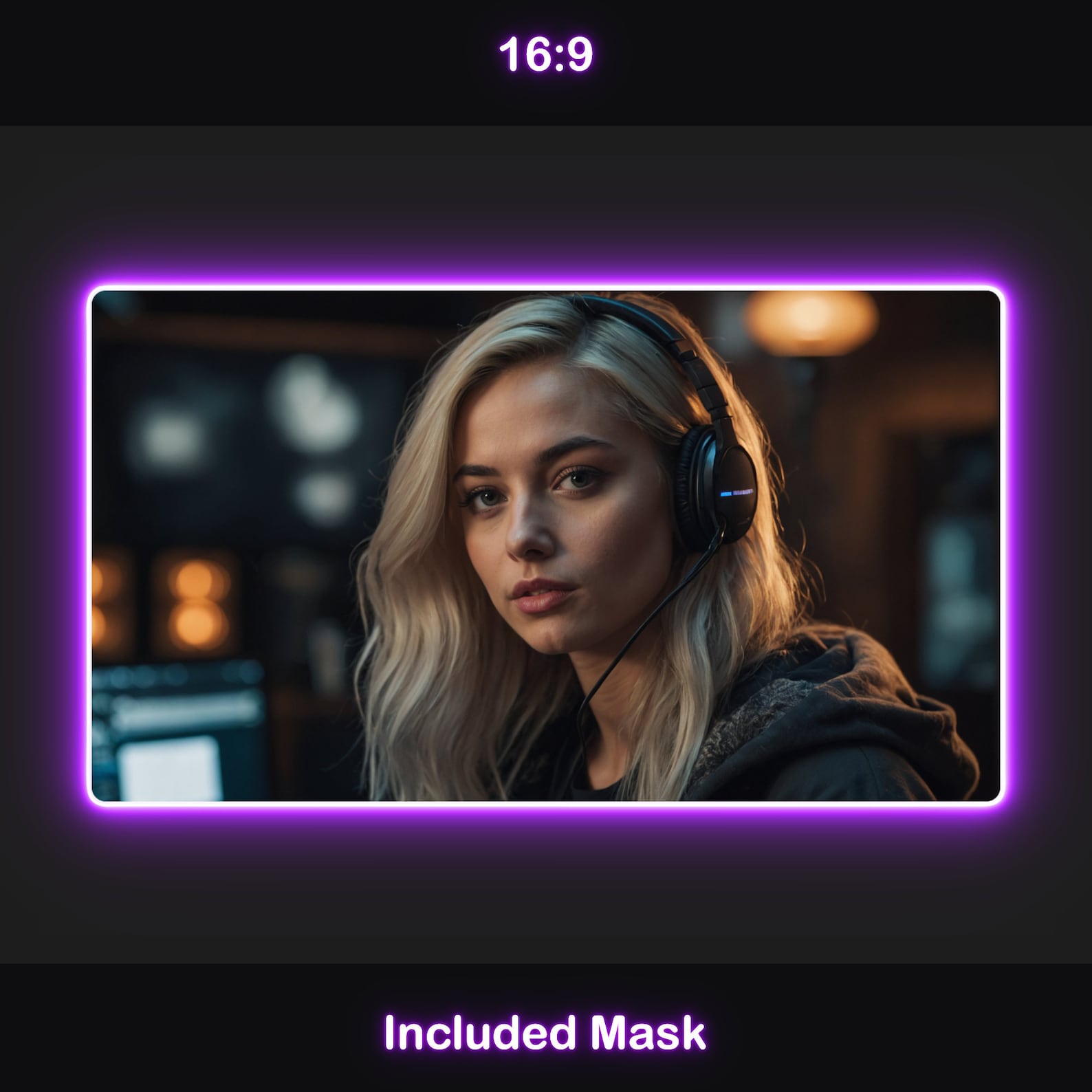 Animated Neon Purple Webcam Overlays | Twitch Webcam Border | Webcam ...