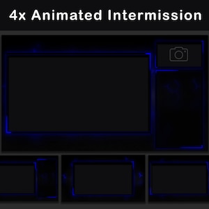 Twitch Overlay Package Dark Blue | Minimal Animated Stream Package ...