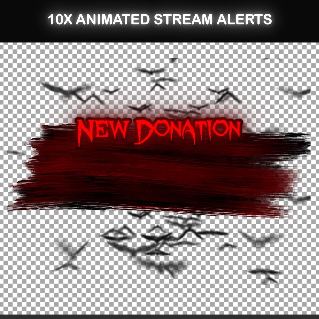 Animated Spooky Twitch Alerts Pack, 10 Halloween Black & Red Stream ...