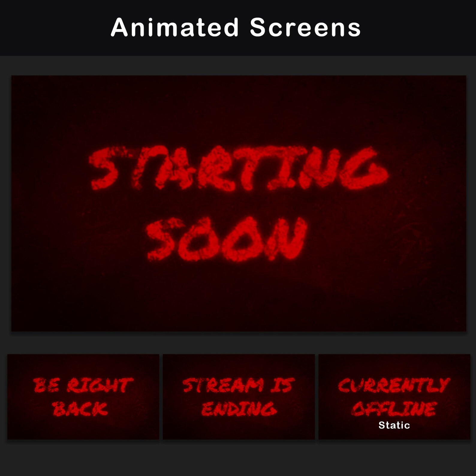 Animated Red Twitch Overlay, Stream Package Animated Alerts, Screens ...