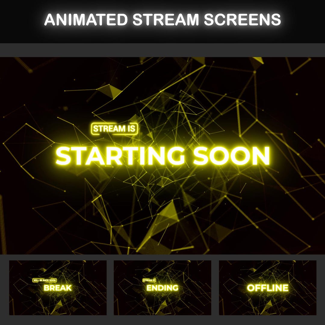 Animated Background Stream Starting Soon, Be Right Back, Dark ...