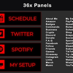 Black & Red Twitch Overlay Package | Minimal Animated Stream Package ...