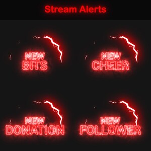 Red Electric Animated Stream Alerts Pack for Twitch | 13x Lightning ...