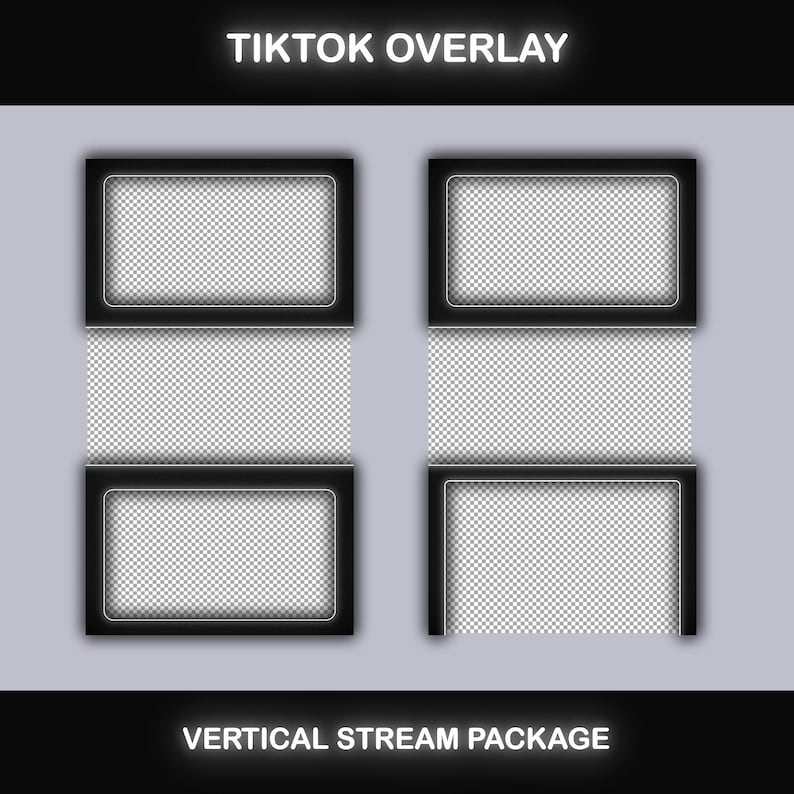 Animated Tiktok Stream Overlay Package, Vertical Minimalist Overlay ...