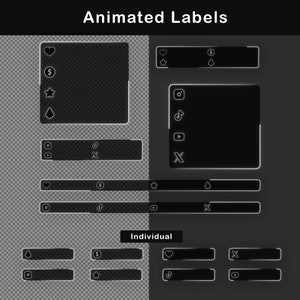 Animated Twitch Overlay Package, Minimalist Stream OBS Overlay for ...