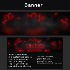 Black & Red Twitch Overlay Package | Minimal Animated Stream Package ...