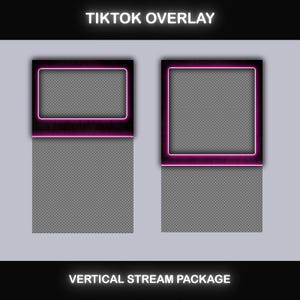 Tiktok Overlay Animated Neon Pink Package, Vertical Streaming Overlay ...