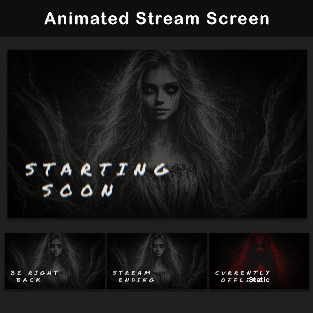 Animated Background Stream Starting Soon, Goth Twitch Overlay, Horror ...