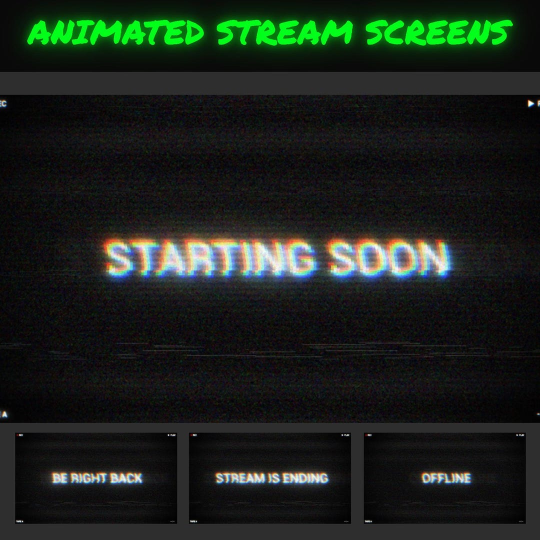 Animated Background Stream Starting Soon, Retro VHS Screen, Dark ...