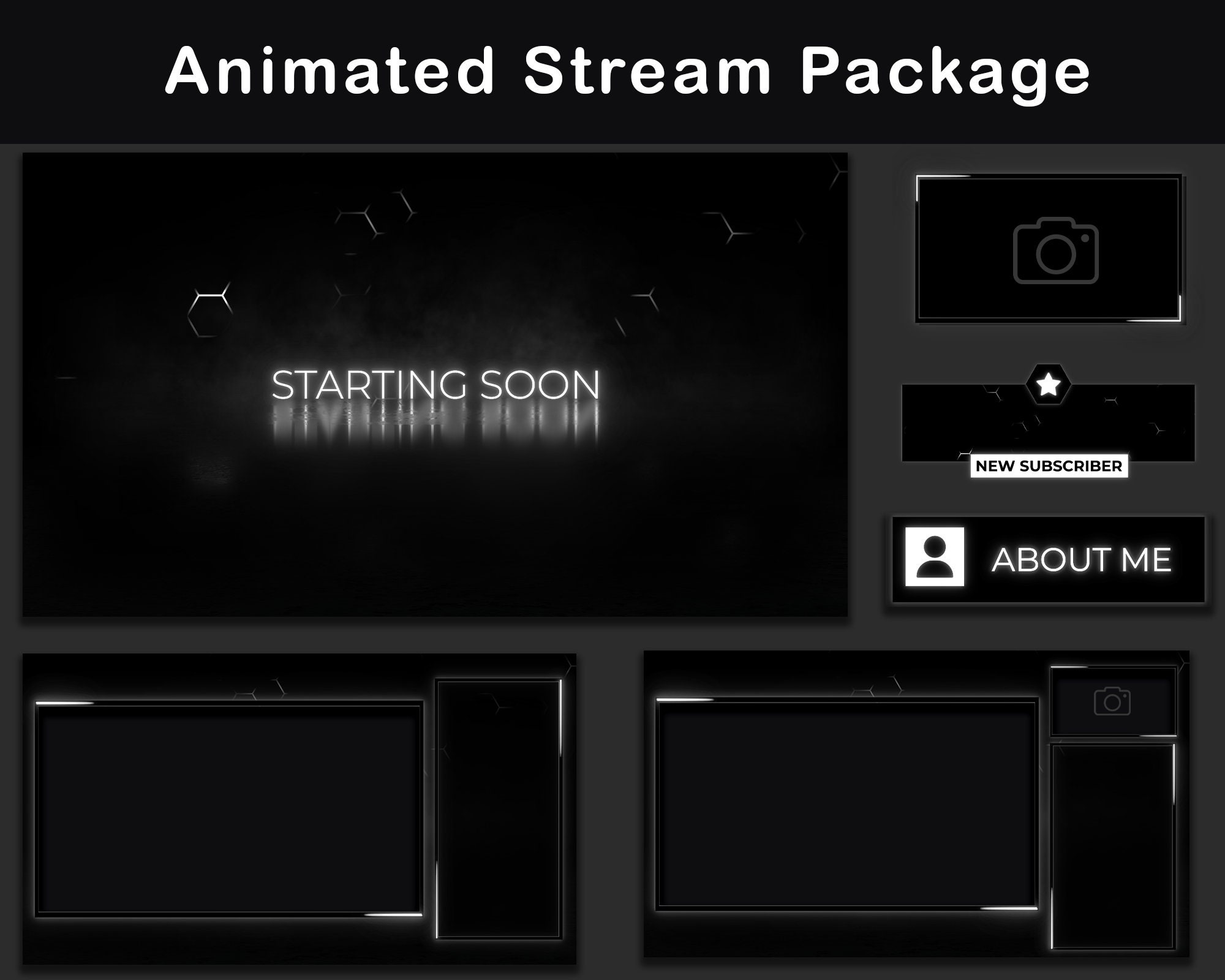 Black & White Twitch Overlay Package Minimal Animated Stream - Etsy UK Black & White Twitch Overlay Package Minimal Animated Stream - Etsy UK