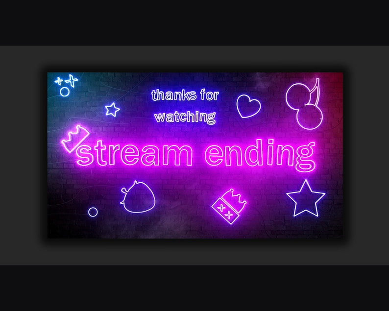 Animated Neon Twitch Screens Stream Screens Starting Soon, BRB, Ending ...