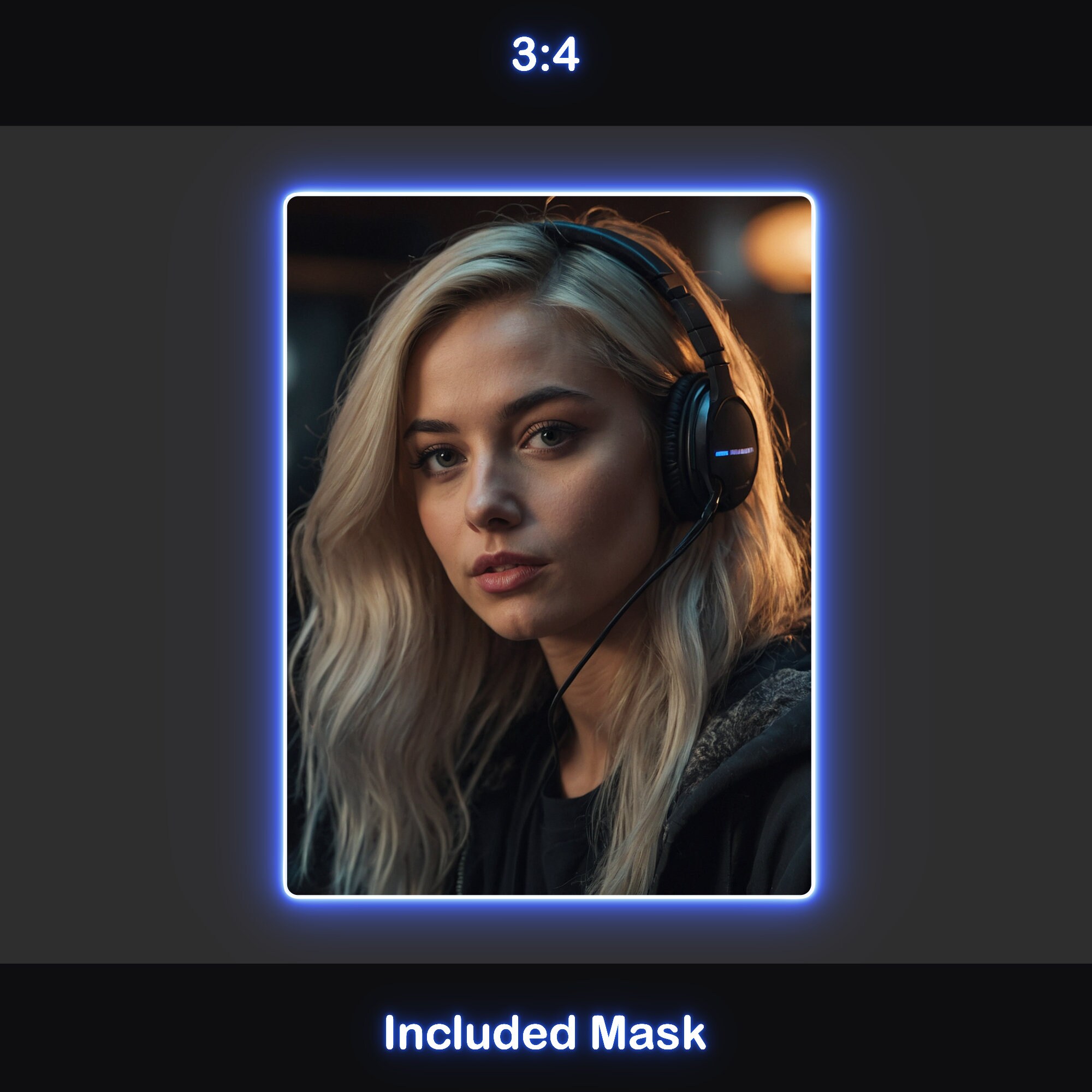 Animated Webcam Overlays in Neon Blue With Flicker Effect Twitch Webcam ...