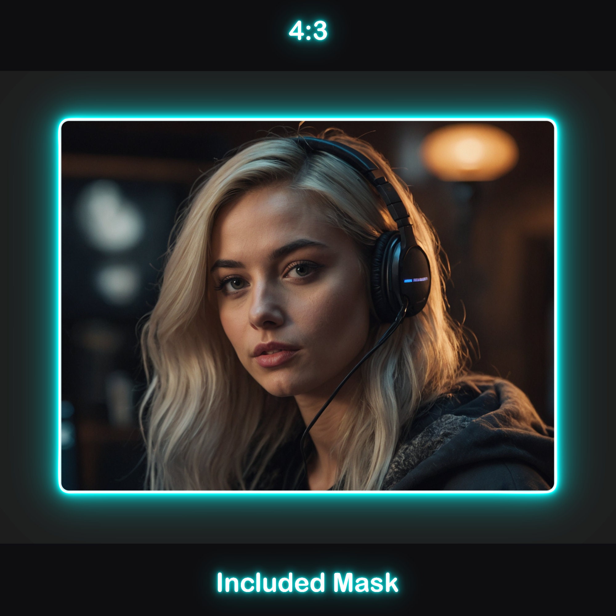 Animated Neon Cyan Webcam Overlays | Twitch Webcam Border | Blue Webcam ...