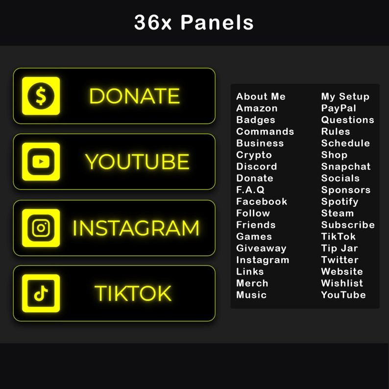 Animated Stream Overlay Yellow Package Minimal Dark Twitch Overlay ...