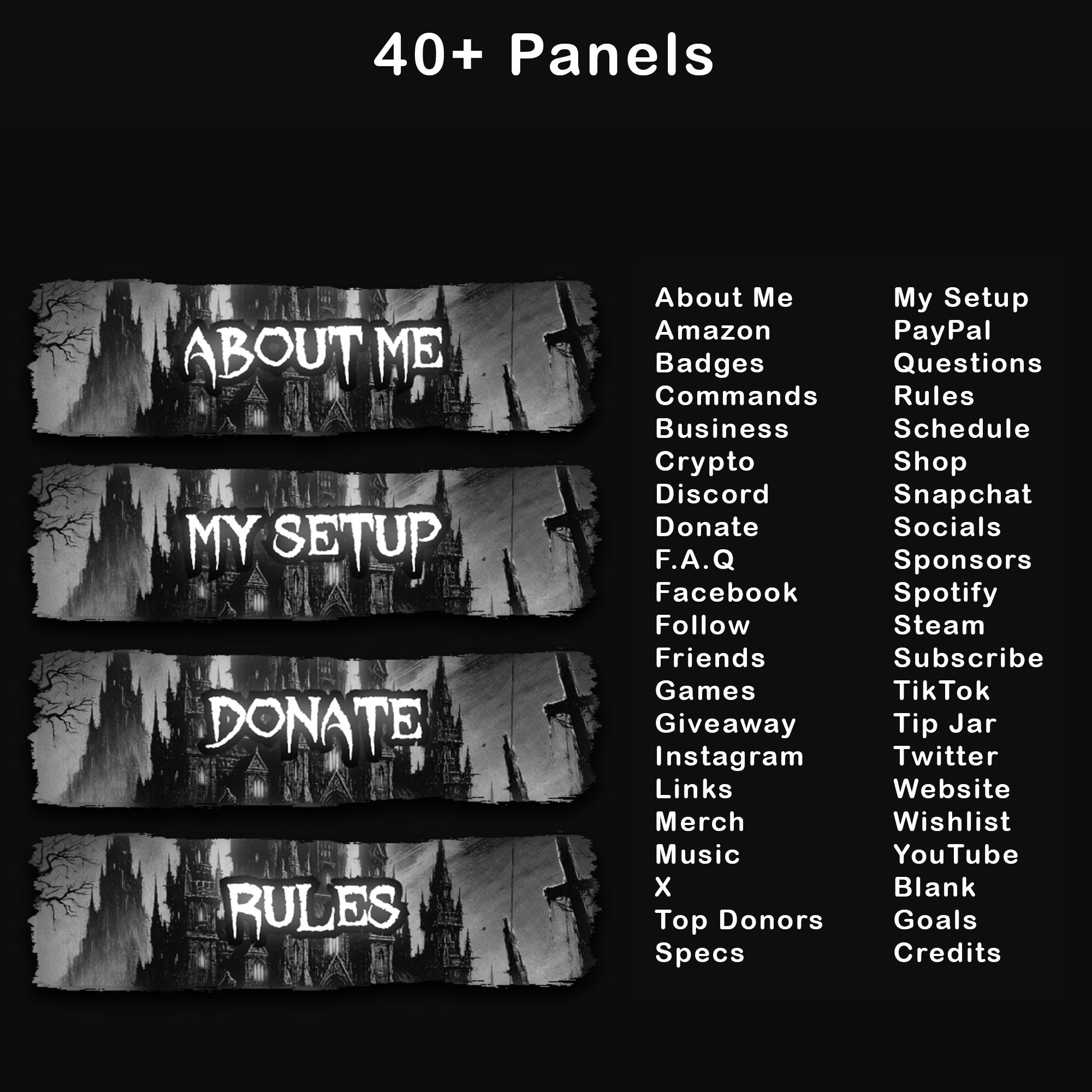Animated Halloween Twitch Overlay Package, Dark Grey Stream OBS Overlay ...