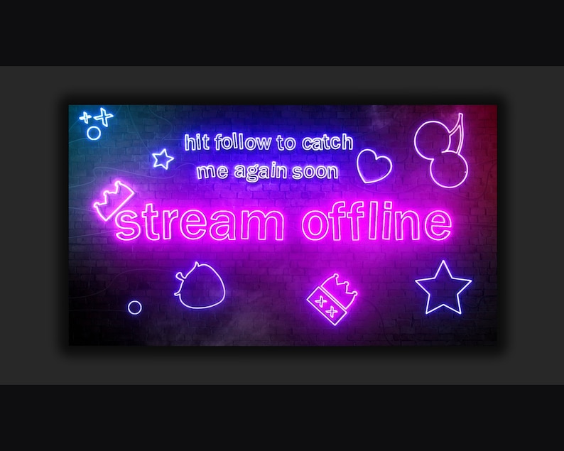 Animated Neon Twitch Screens Stream Screens Starting Soon, BRB, Ending ...