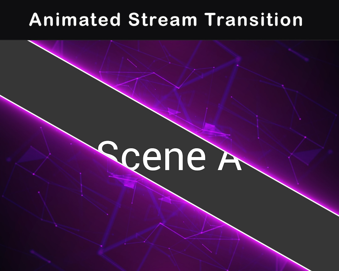 Purple Neon Style Animated Stream Transition | Twitch Stinger for OBS ...