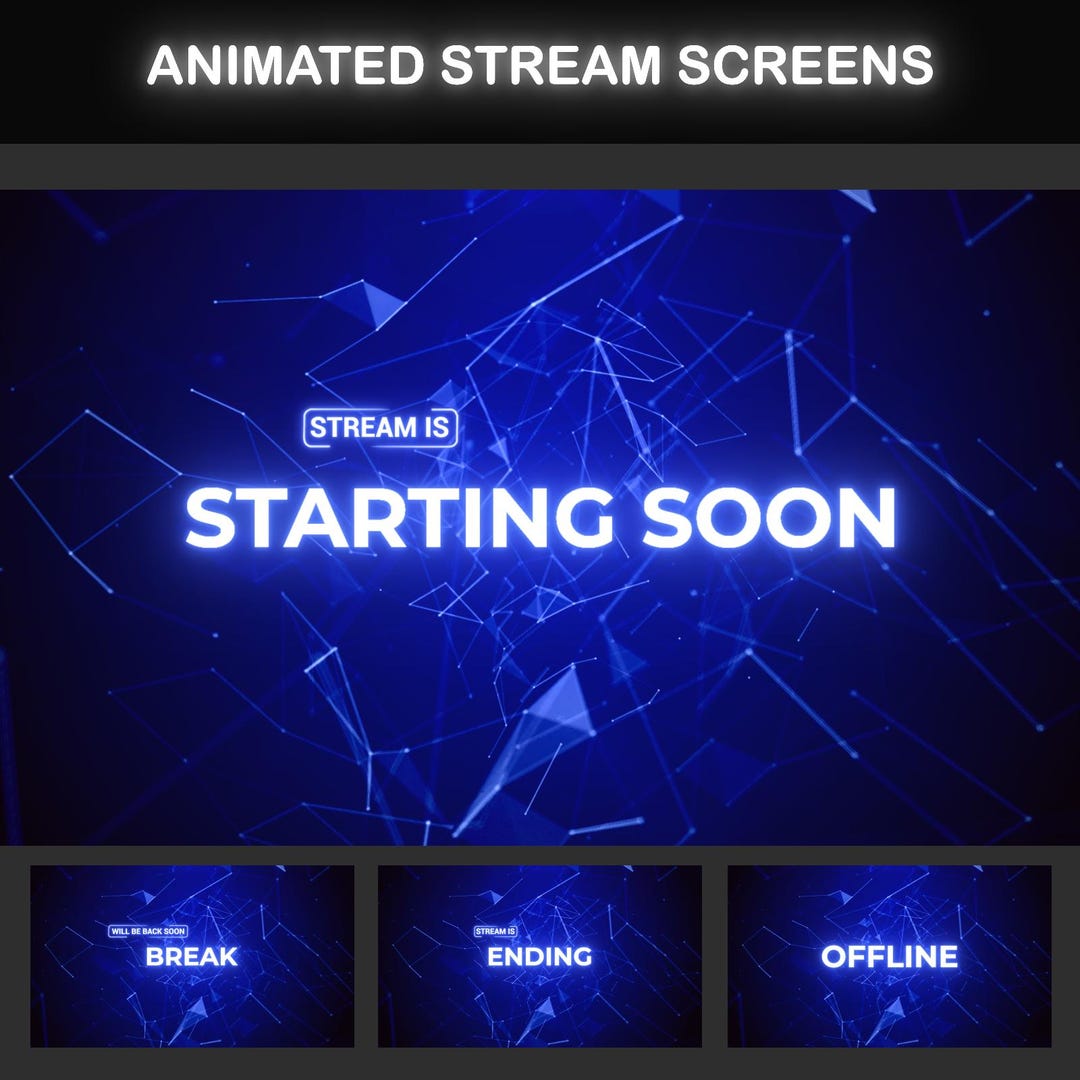 Animated Background Stream Starting Soon, Be Right Back, Blue ...