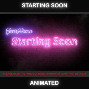 Custom Neon Stream Screens, Animated Background Stream Starting Soon ...