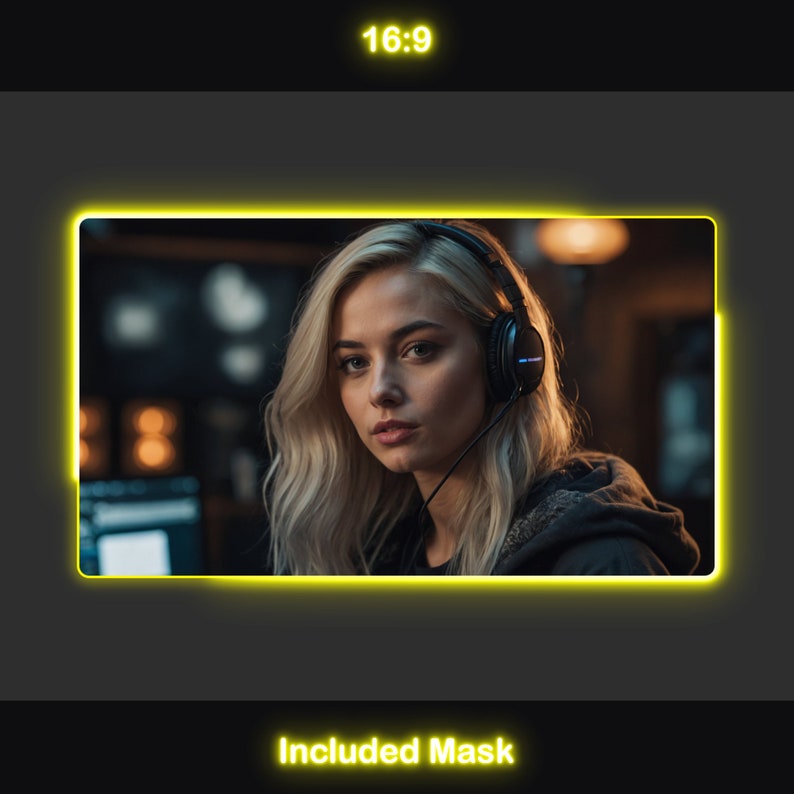 Animated Neon Yellow Webcam Overlays | Twitch Webcam Borders, Webcam ...