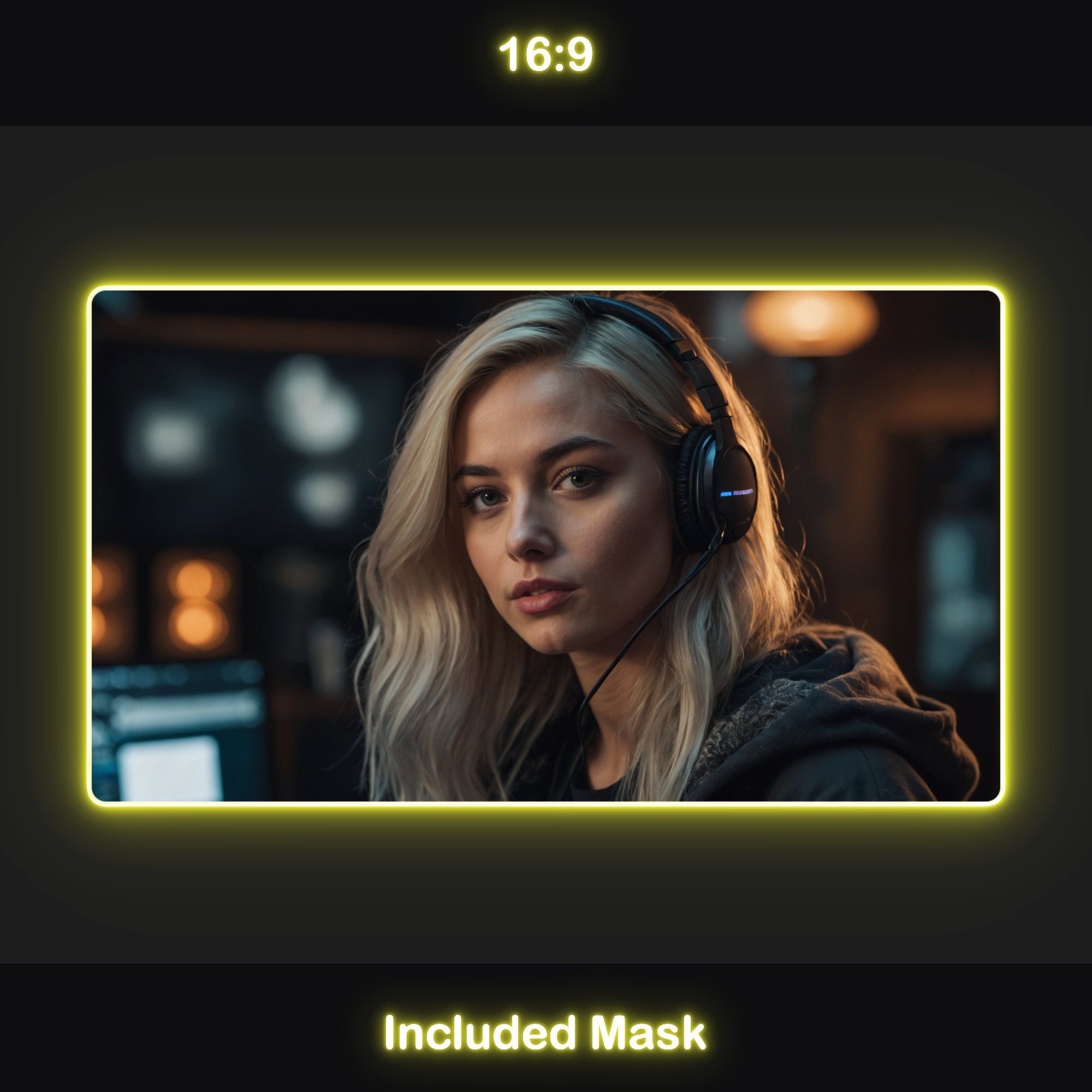 Animated Neon Yellow Webcam Overlays | Twitch Webcam Border | Webcam ...