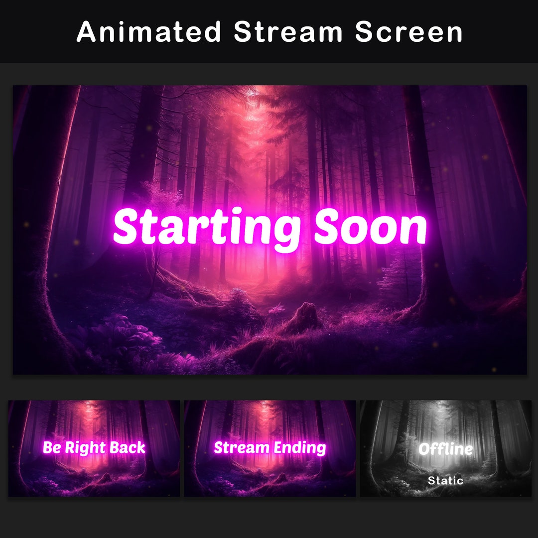 Animated Stream Screens Magic Forest Cute Vtuber Background, Starting ...