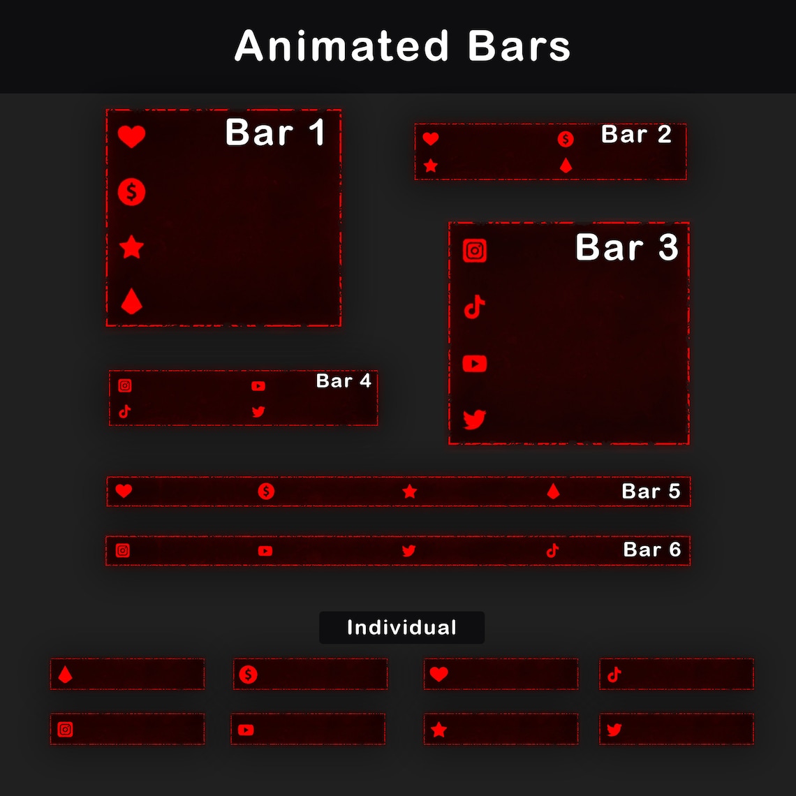 Animated Red Twitch Overlay, Stream Package Animated Alerts, Screens ...