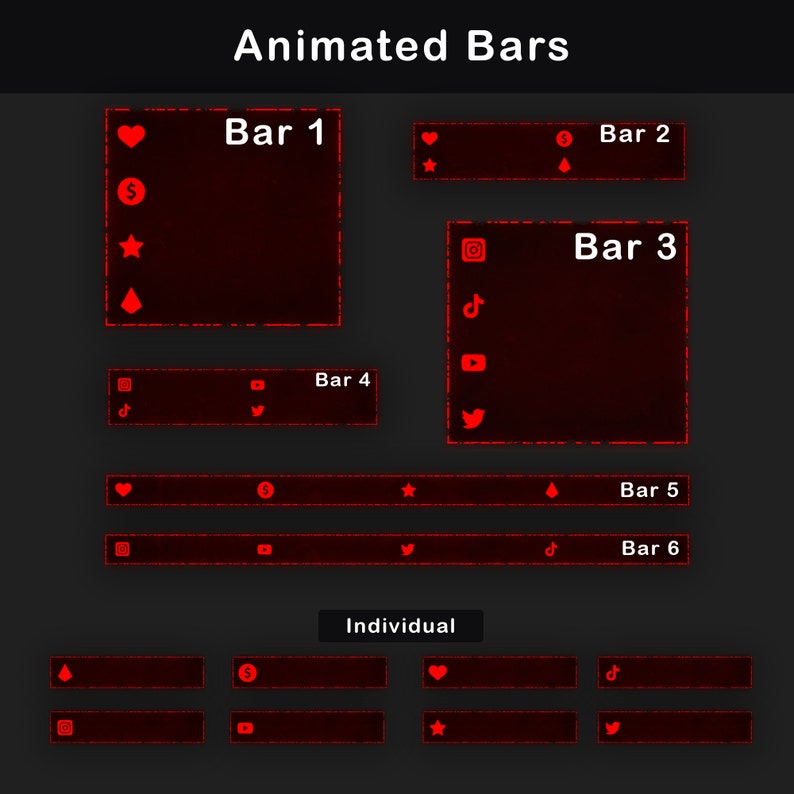 Animated Red Twitch Overlay, Stream Package Animated Alerts, Screens ...
