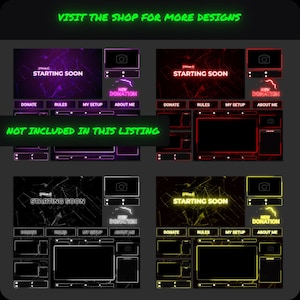 Animated Twitch Overlay Package, Minimalist Stream OBS Overlay for ...