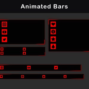 Black & Red Twitch Overlay Package | Minimal Animated Stream Package ...