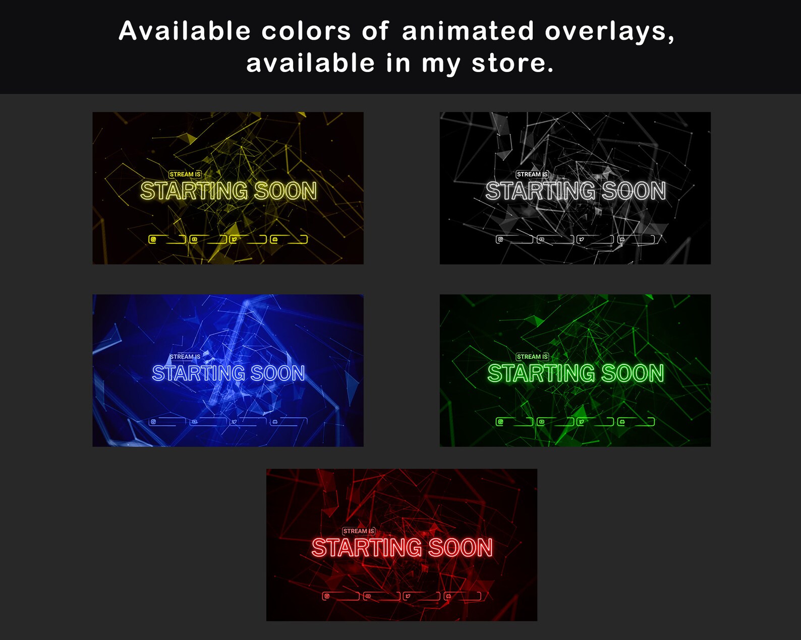 Animated Neon Twitch Stream Alerts Blue Neon New Follower, New Donation ...
